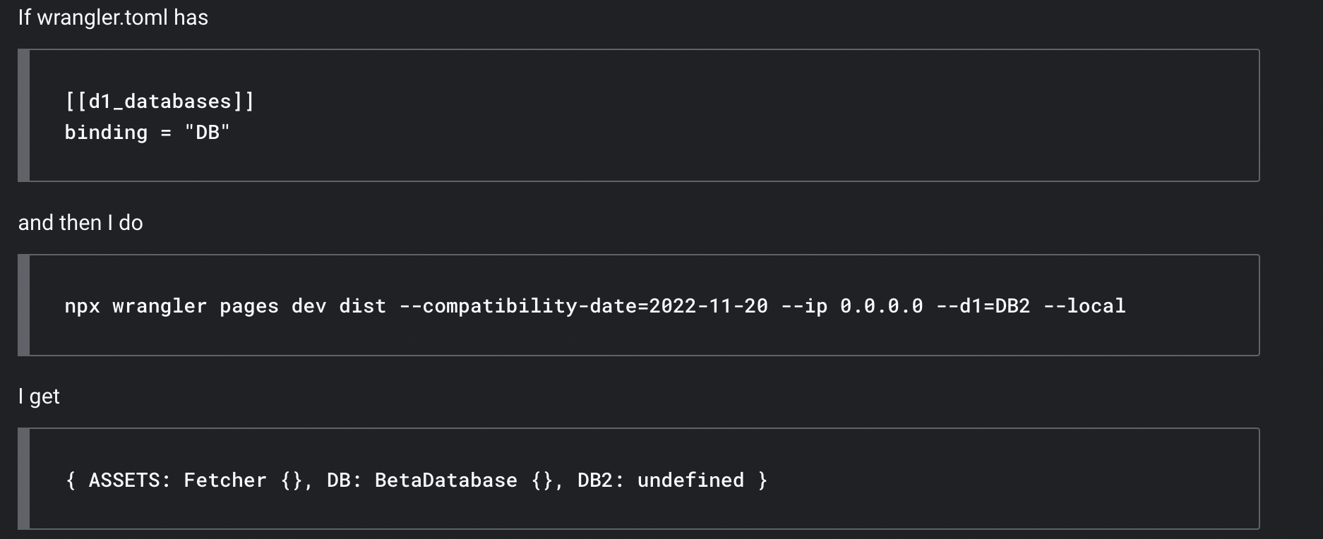 y'all are reading wrangler.toml in dev mode - Cloudflare Developers