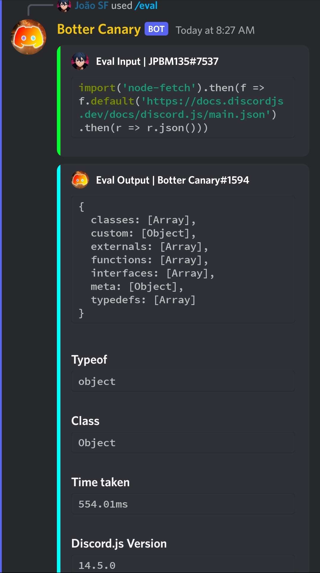 Docs stopped working overnight - Cross-Origin Request Blocked - discord.js - Imagine an app