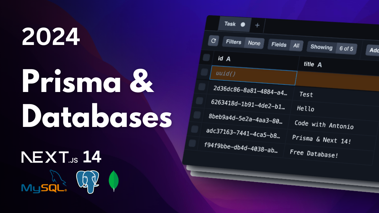 Prisma And Free Databases Mysql Postgres And Mongo Code With Antonio