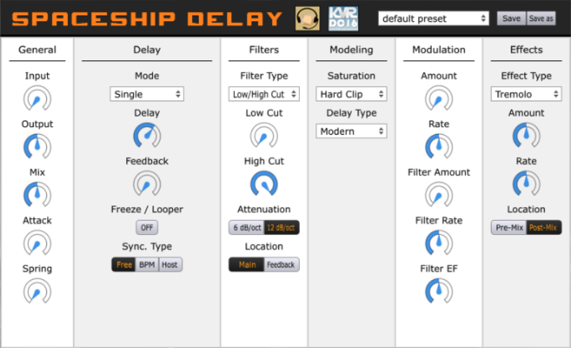 Spaceship Delay — Free Audio Plugin | PausePlayRepeat
