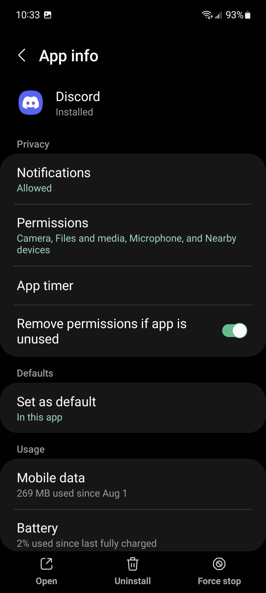 Open, disable, force stop - Andronix App