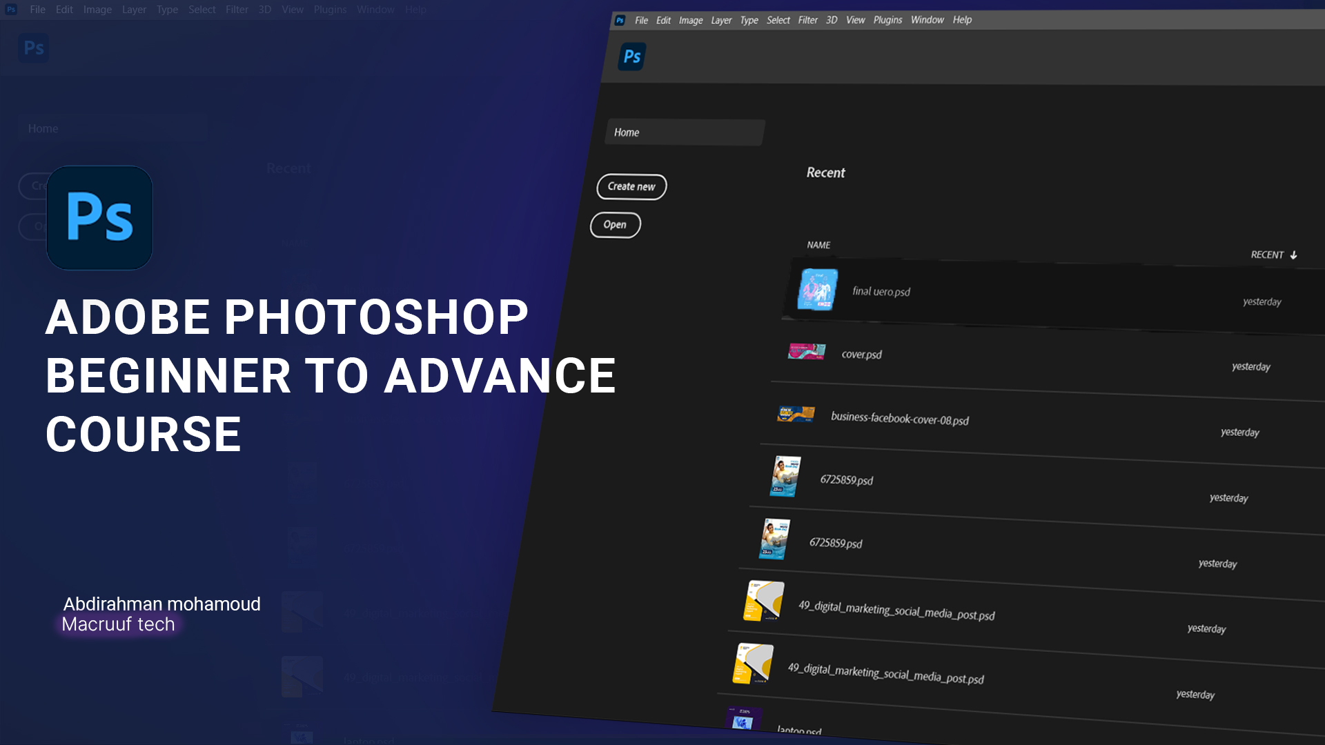 Adobe Photoshop Beginner to Advance course