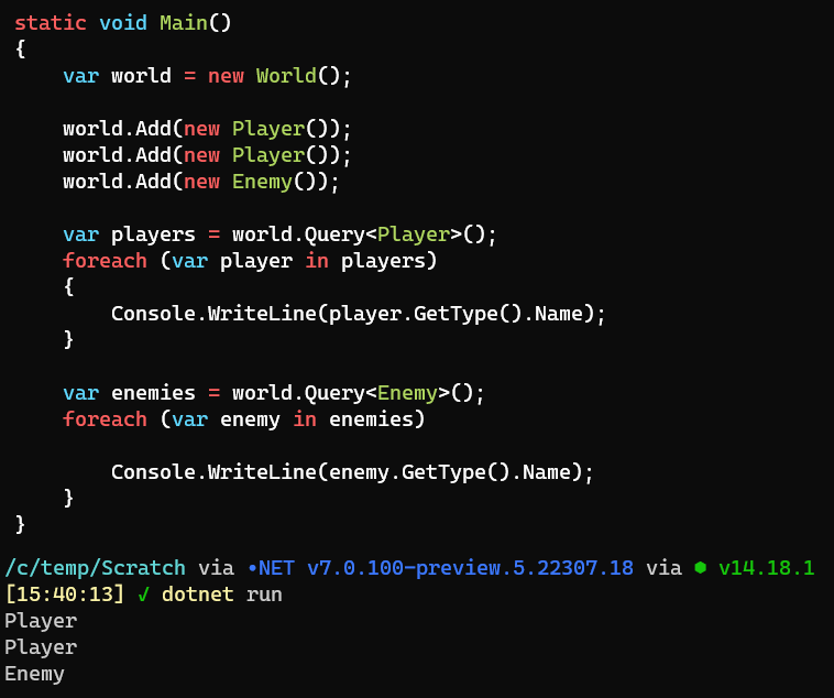 Query for objects of specific type - C#