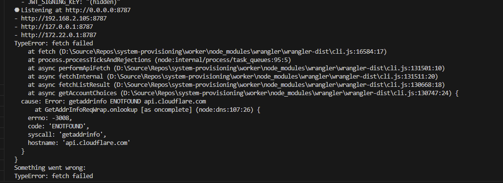 Hi guys, I just started getting this error when running wrangler dev ...