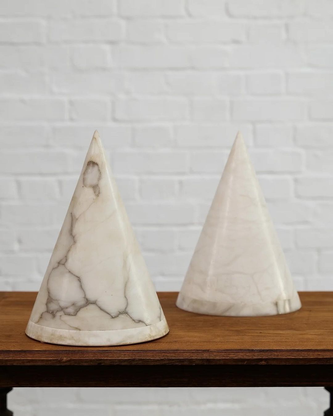 White Marble Cone Lamp - Earthycrafts