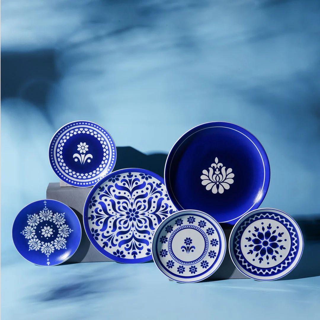 Blue Pottery Plate Set - Earthycrafts