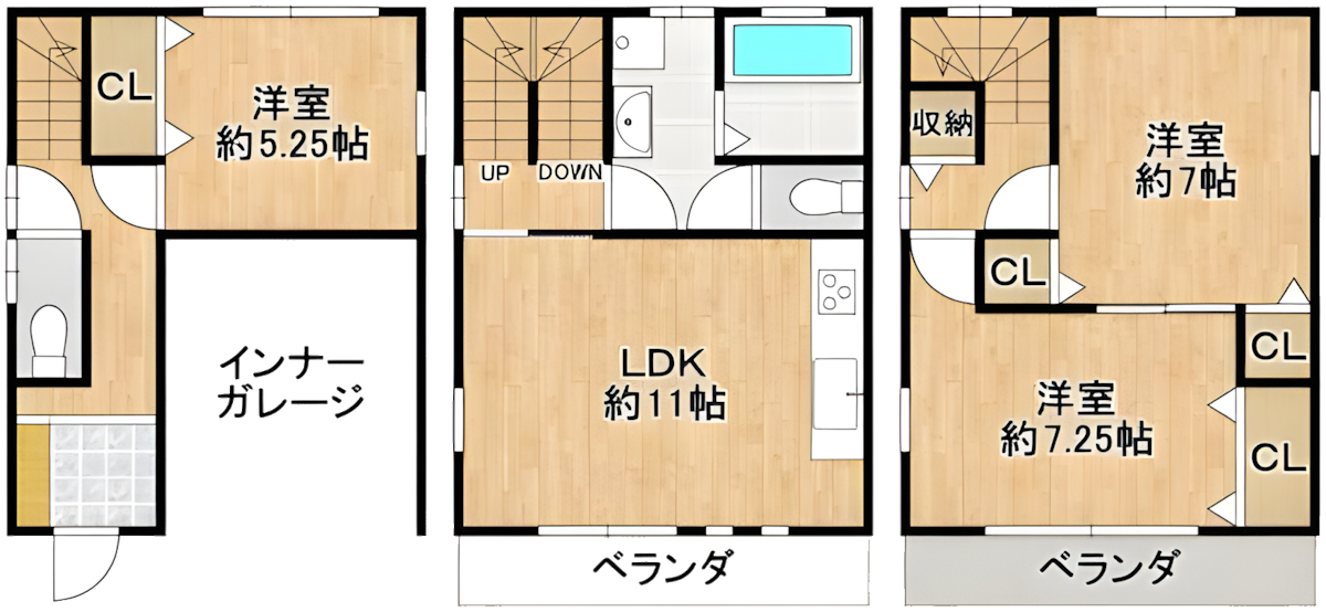 Light-Filled 3LDK Home in Sakai, Osaka