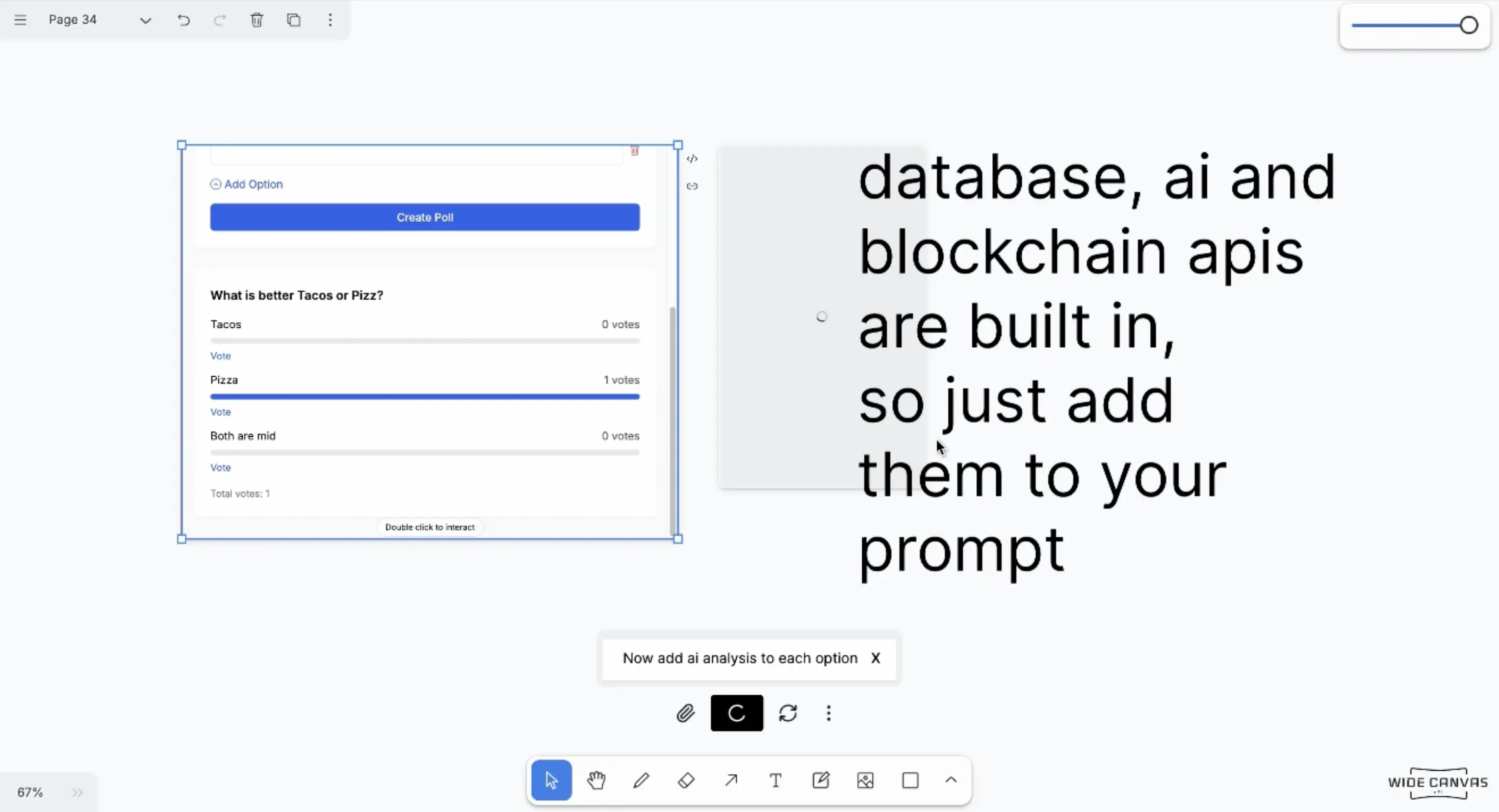 Widecanvas AI - Draw, Speak, and Code Your App to Life