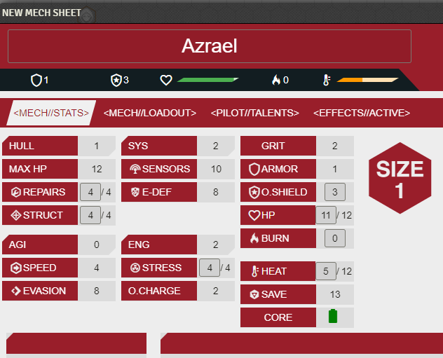 I did register the sheet so it's choosable using the sheet picker in the window header of a mech ...