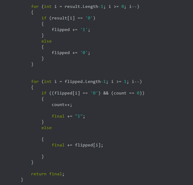 Twos Complement Binary Converter - C#