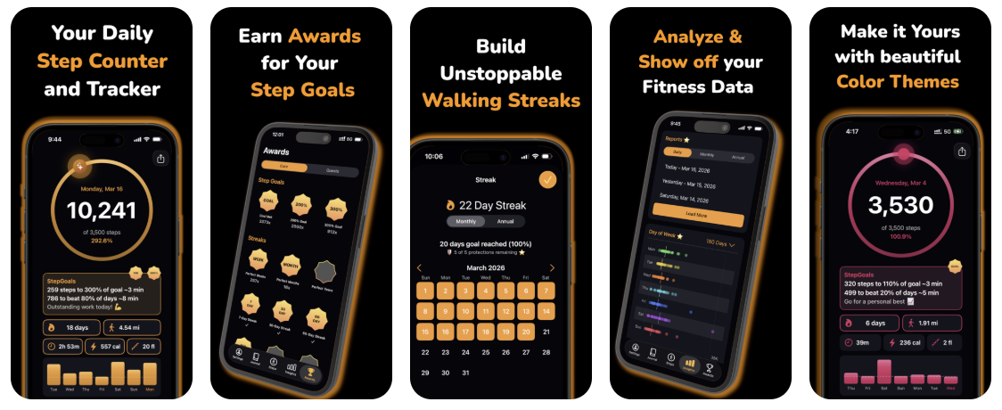 StepGoals (iOS) - Smart Step Counter — Mobile... | Aura++